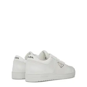 Prada Downtown Leather Low Top Sneakers - White