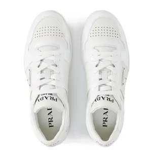 Prada Downtown Leather Low Top Sneakers - White