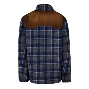 Miu Miu Wool-blend Zip-up Shirt Jacket With Suede Yoke