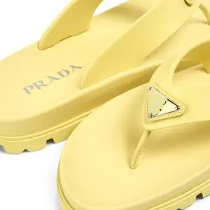 Prada Soft Sole Casual Flat Sandals - Yellow