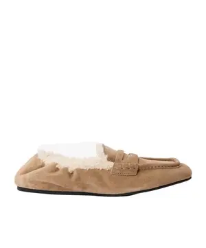 Miu Miu Shearling Lined Loafers - Multicolor