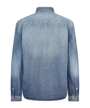 Saint Laurent Light Faded Denim Button-up Shirt - Blue
