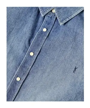 Saint Laurent Light Faded Denim Button-up Shirt - Blue