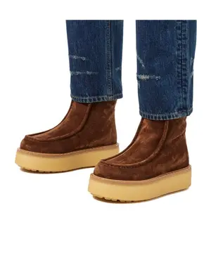 Prada Shearling-lined Suede Ankle Boots