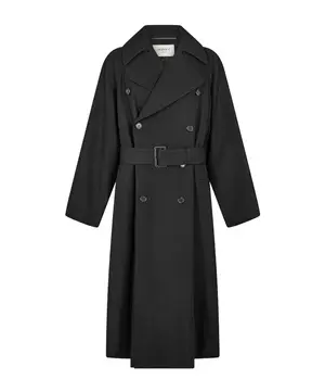 Saint Laurent Long Trench Coat - Black