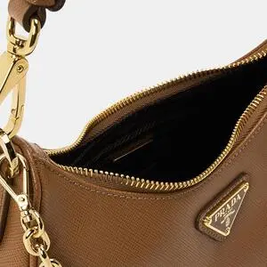 Prada Re-edition Leather Shoulder Bag - Brown
