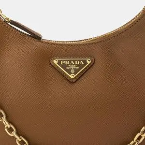 Prada Re-edition Leather Shoulder Bag - Brown