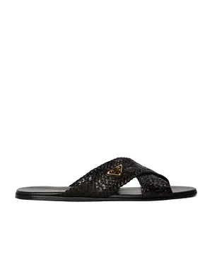 Prada Woven Flat Sandals