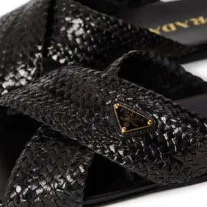 Prada Woven Flat Sandals