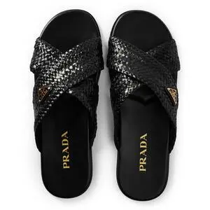 Prada Woven Flat Sandals