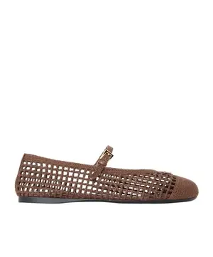 Prada Crochet Ballet Flats - Brown