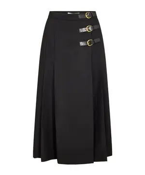 Chloé Midi Skirt With Buckle Detail - Black