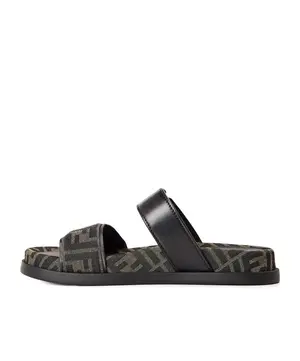 Fendi Double Strap Logo Flat Sandals