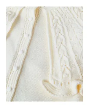 Chloé Off- Cropped Knit Cardigan With Ruffle Overlay