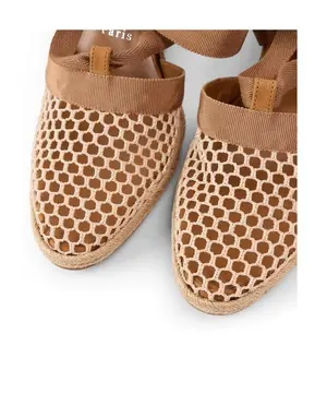 CHRISTIAN LOUBOUTIN Wedge Espadrille Sandals With Tie Fastening