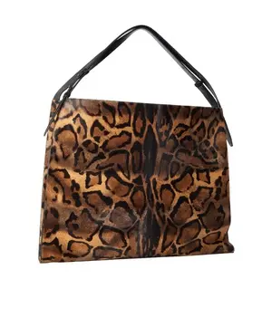 CHRISTIAN LOUBOUTIN Leopard Print Leather Shoulder Bag
