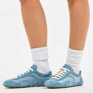 Prada Suede And Nylon Low-top Sneakers - Blue