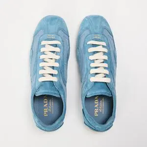 Prada Suede And Nylon Low-top Sneakers - Blue