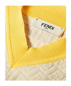 Fendi V-neck Long Sleeve Jumper - Nude