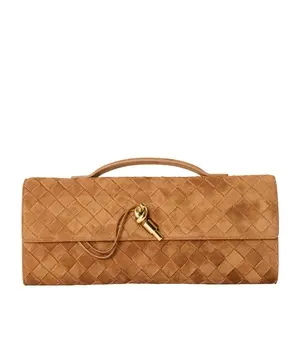 Bottega Veneta Solid Color Handbag - Brown