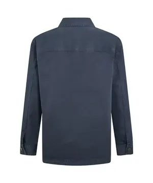 Saint Laurent Workwear Shirt Jacket With Embroidered Logo