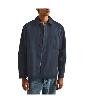 Saint Laurent Workwear Shirt Jacket With Embroidered Logo