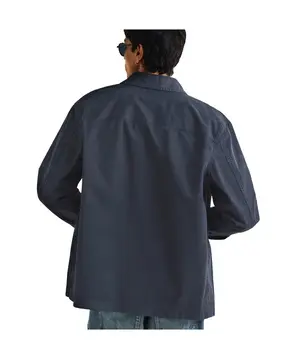 Saint Laurent Workwear Shirt Jacket With Embroidered Logo