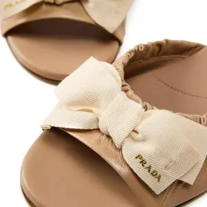 Prada Bow Detail Flat Mules