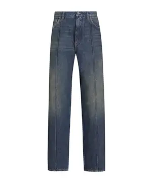 Dolce & Gabbana Denim Trousers With Button Fastening - Blue