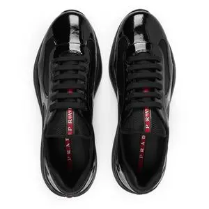 Prada Americas Cup Leather Trainers - Black