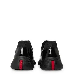 Prada Americas Cup Leather Trainers - Black