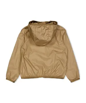 Moncler Logo Patch Hooded Raincoat - Nude