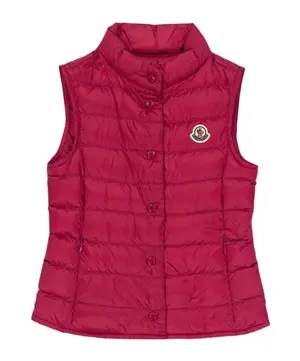 Moncler Logo Patch Puffer Vest - Red