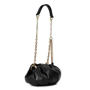 Chloé Pleated Leather Single-shoulder Bag - Black