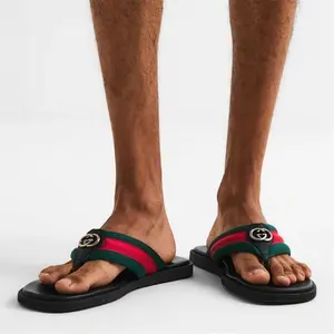 Gucci Logo Flip Flops - Black