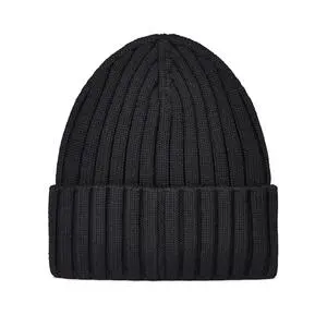 Moncler Ribbed Wool Beanie With Logo Detail