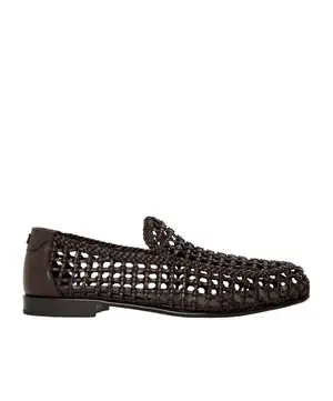 Fendi Woven Leather Loafers