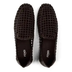 Fendi Woven Leather Loafers