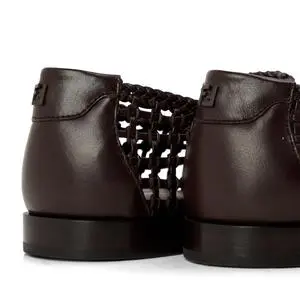 Fendi Woven Leather Loafers