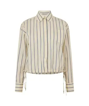 Moncler Striped Long Sleeve Shirt With Drawstring Hem