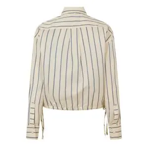 Moncler Striped Long Sleeve Shirt With Drawstring Hem