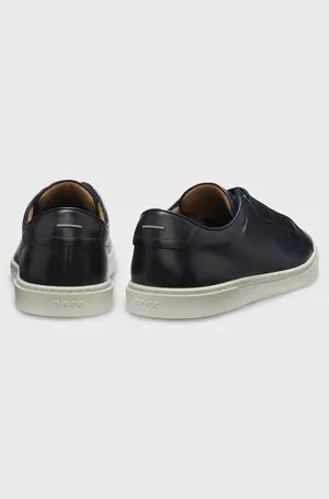 Hugo Boss Gary Trainers In Brushed Leather