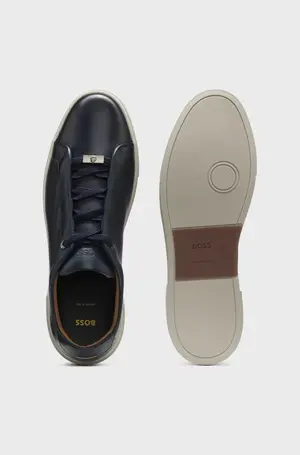Hugo Boss Gary Trainers In Brushed Leather