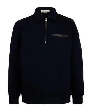 Moncler Logo Zip-up Sweatshirt - Black