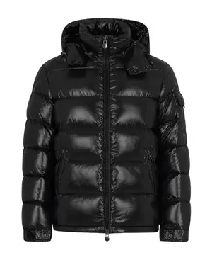 Moncler Logo Down Jacket With Removable Hood