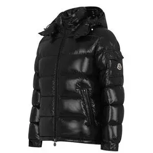 Moncler Logo Down Jacket With Removable Hood