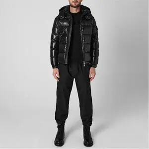 Moncler Logo Down Jacket With Removable Hood