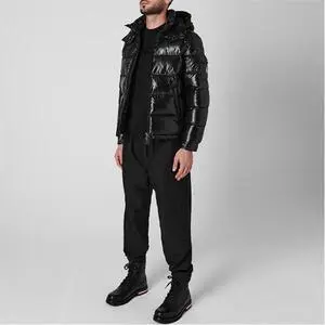 Moncler Logo Down Jacket With Removable Hood