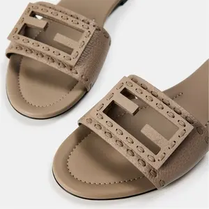 Fendi Flat Logo Sandals