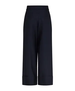 Fendi High Waist Wide Leg Pinstripe Pants - Black